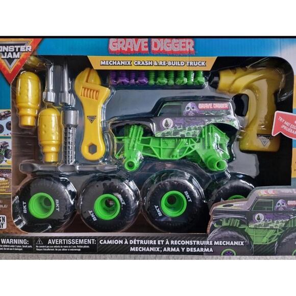Monster Jam | Toys | Monster Jam Grave Digger Mechanix Build Rebuild ...